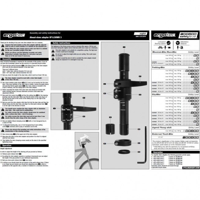 ERGOTEC UP&DOWN 3 - adapter-przedłużka rury sterowej - Rowerplus.pl