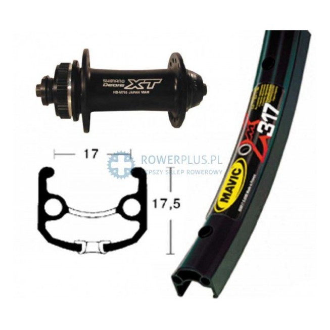 Koło 26 cali: Shimano Deore XT HB-M775, Mavic XM317 - Rowerplus.pl